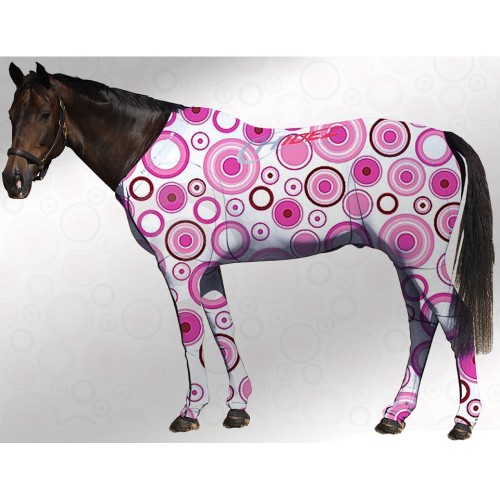 EQUINE SUIT PRINTED CIRCLES WHITE- PINK